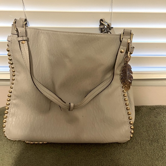 Jessica Simpson | Bags | Gray Studded Jessica Simpson Leather Shoulder ...